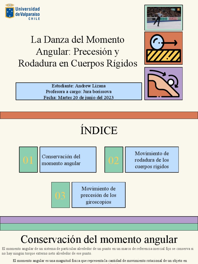 Momento Angular y Movimiento de Rodadura | PDF | Momento angular | Rotación