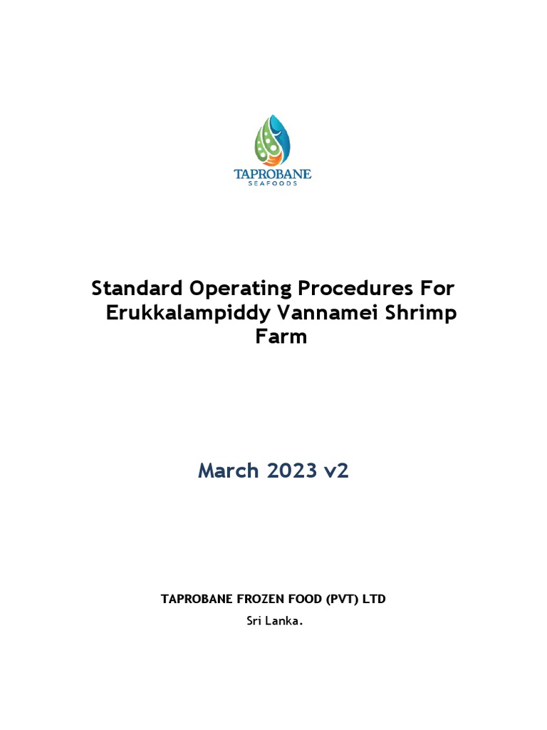 Vannamei Farm SOP July 23 | PDF