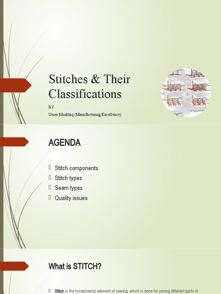 8.STITCHES & Classification | PDF | Sewing Machine | Yarn