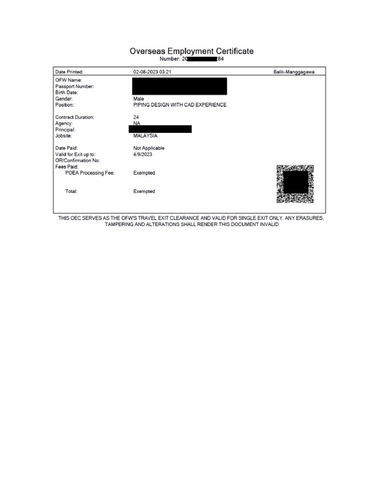 Oec Sample | PDF