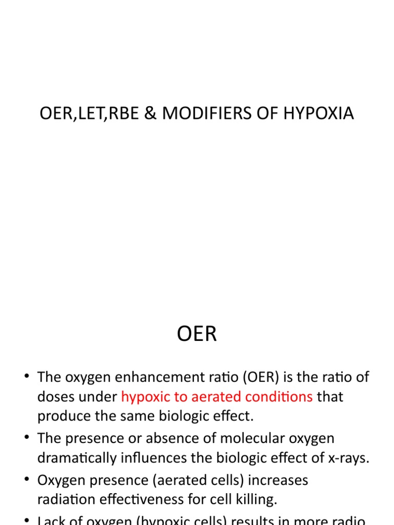Understanding Oxygen Enhancement Ratio in Hypoxia | PDF | Wellness