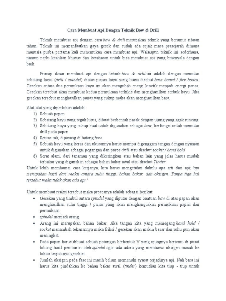 Cara Membuat API Dengan Teknik Bow | PDF