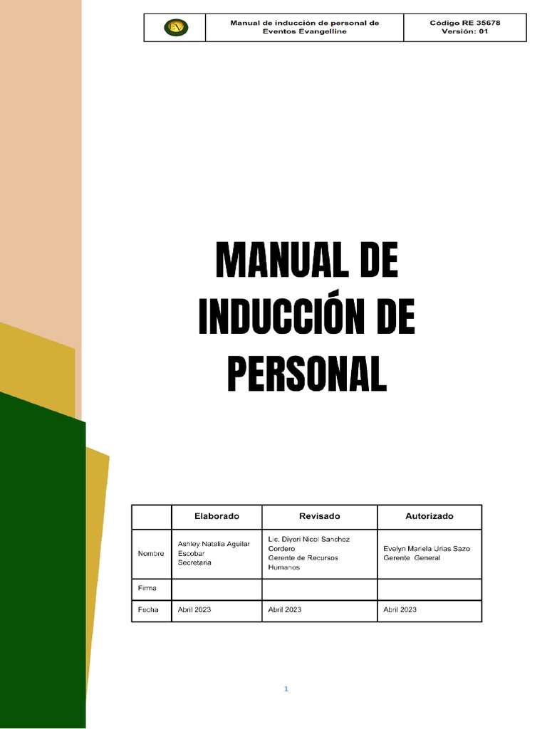 Manual de Inducción | PDF