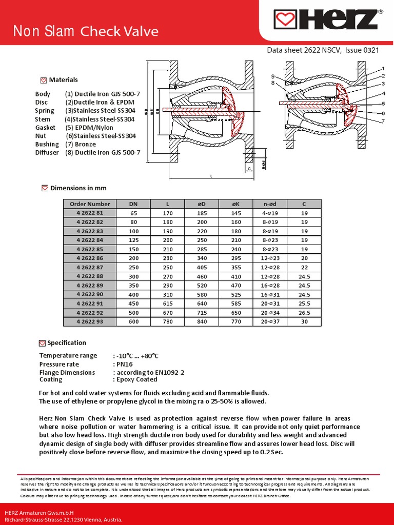 Non Slam Check Valve Specifications | PDF
