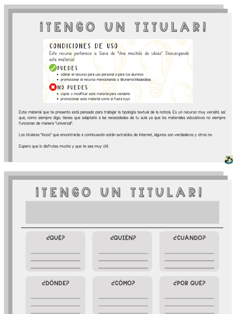 ¡Tengo Un Titular! | PDF