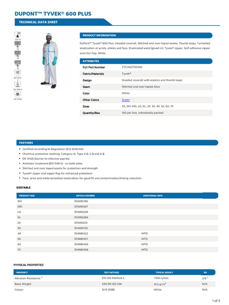Tyvek 600 Plus | PDF | Sodium | Acid