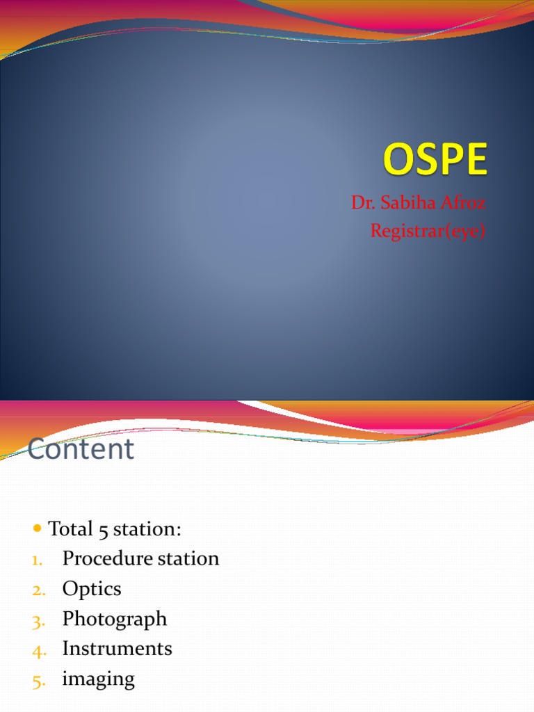 OSPE Eye (Sabiha Madam) | PDF | Clinical Medicine | Medical Specialties