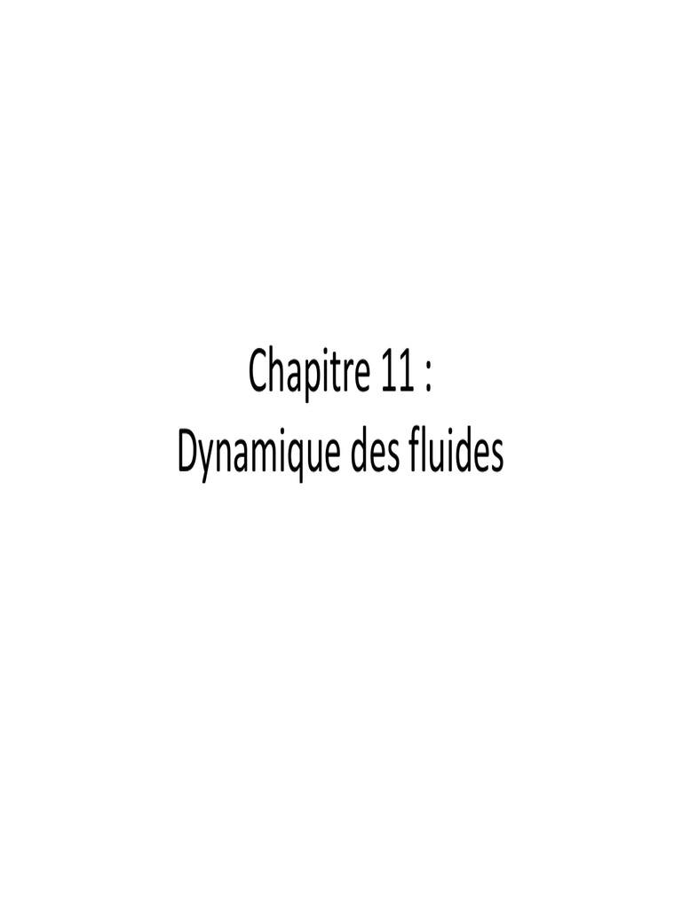 11.1 Dynamique Des Fluides | PDF