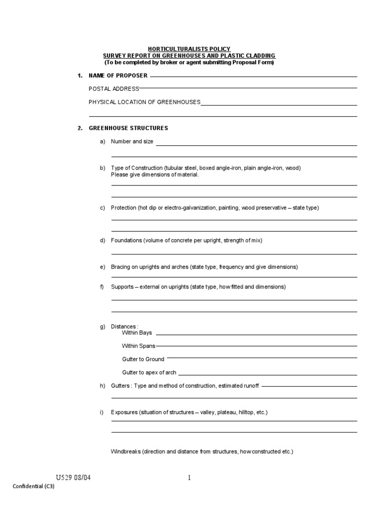 Greenhouse Survey Questionnaire | PDF