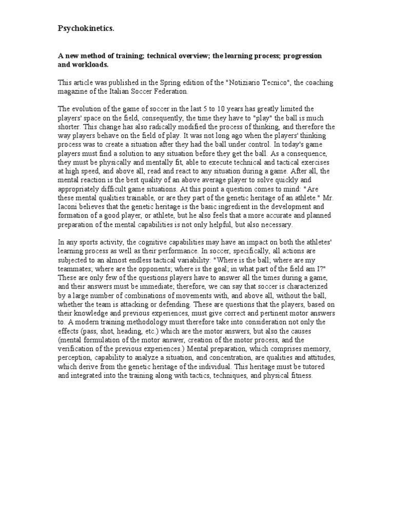 Psycho Kinetics Training | PDF | Attention | Consciousness
