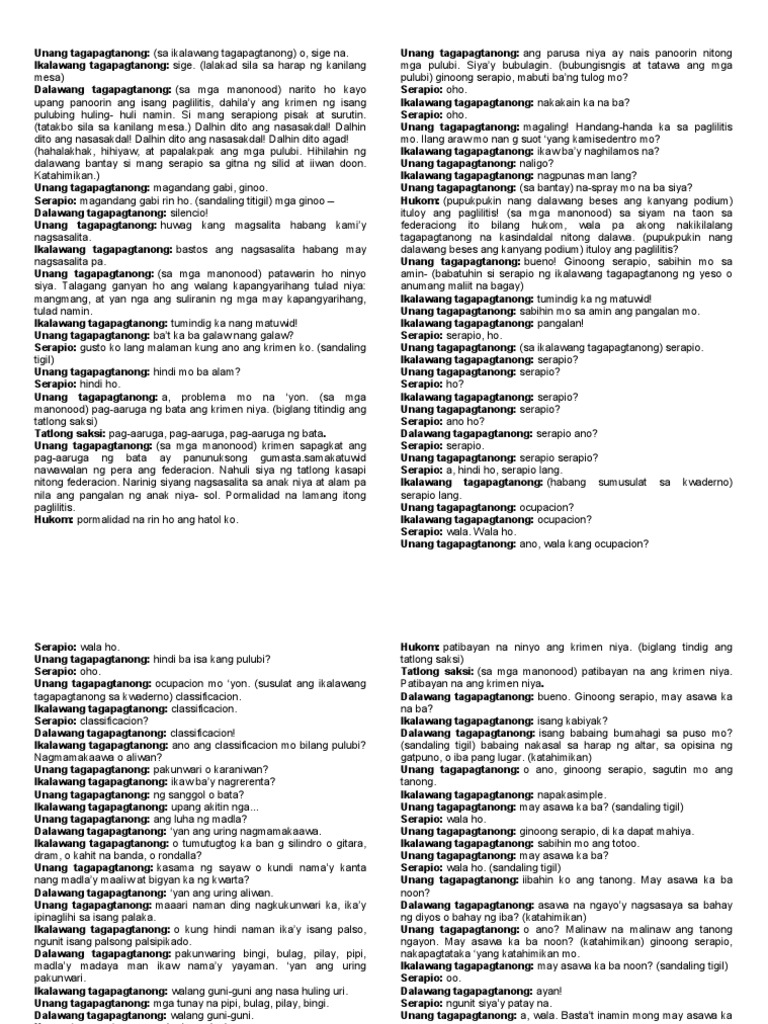 PAGLILITIS NI MANG SERAPIO Script Excerpt | PDF