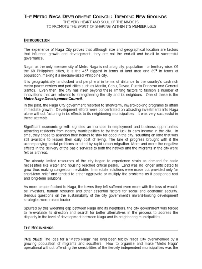 Metro Naga Development Council | PDF | Cost Of Living | Sustainability