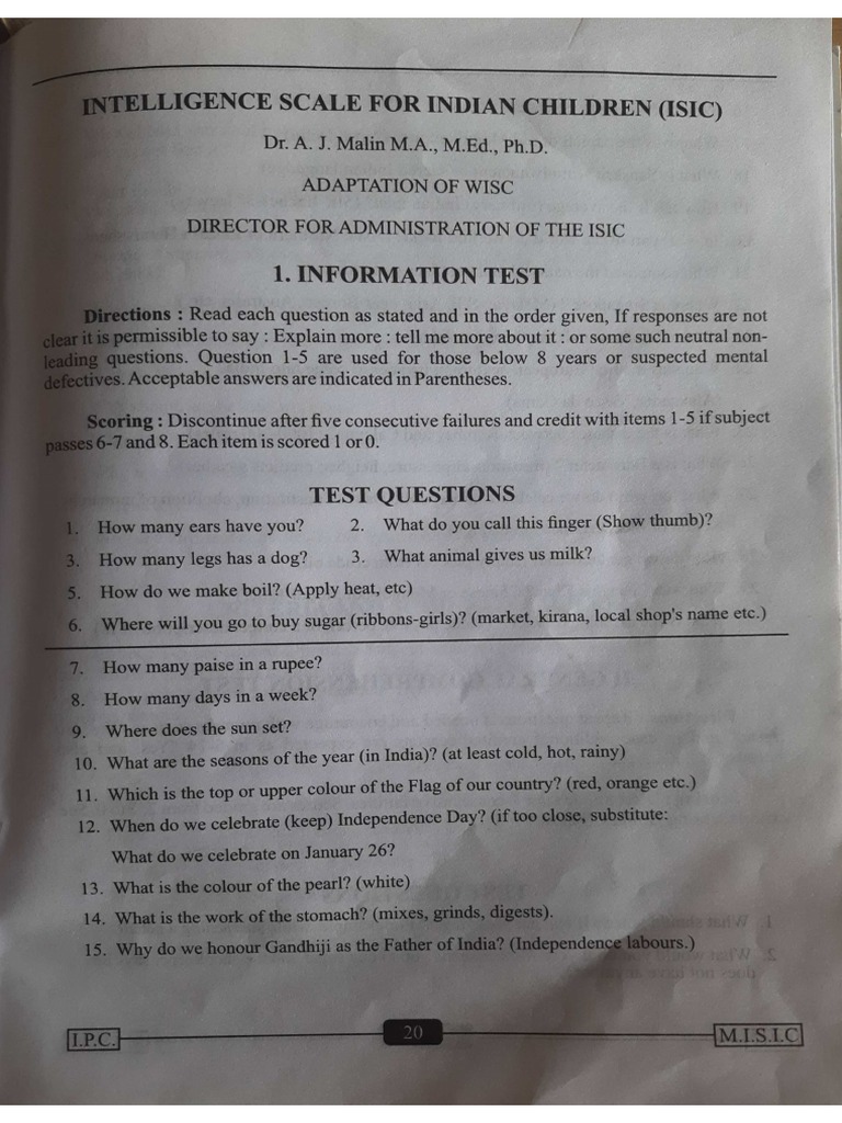 Verbal Test (MISIC) | PDF