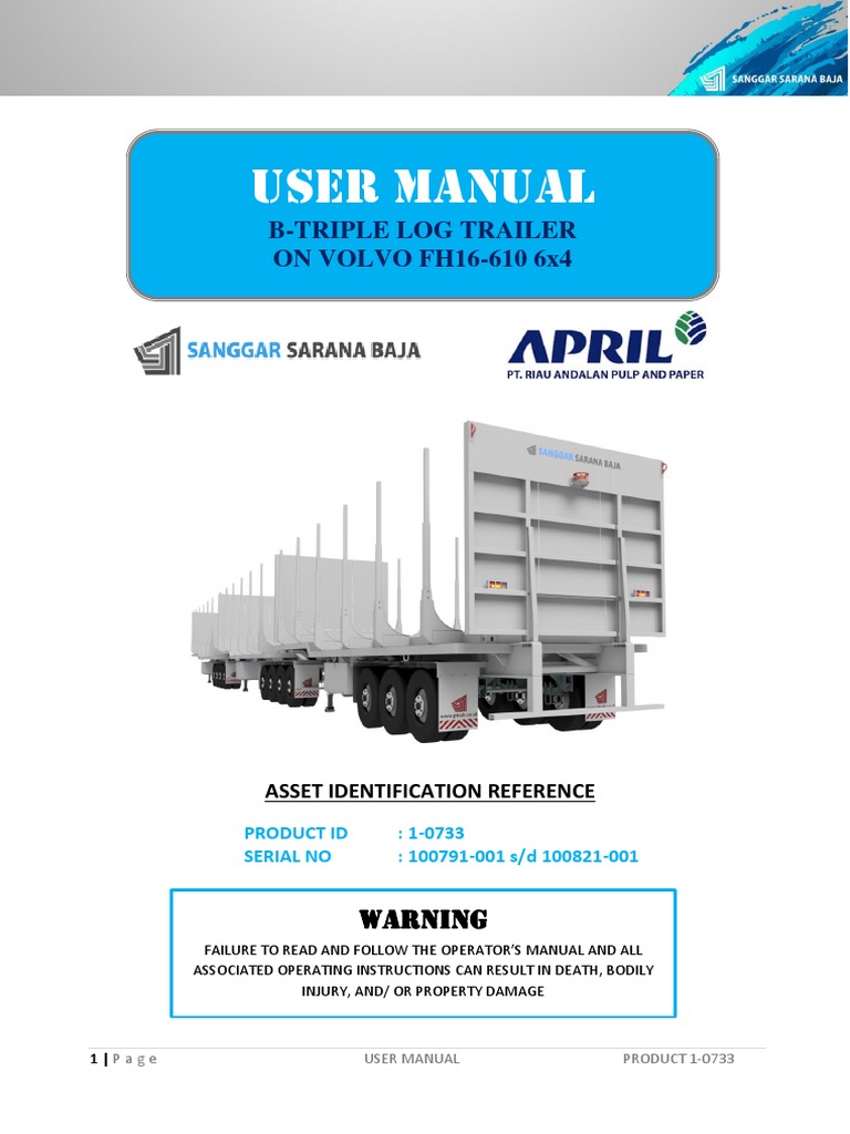 User Manual B Triple Log Trailer - Rev | PDF | Trailer (Vehicle ...
