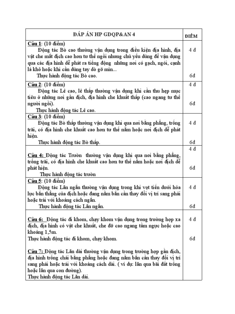 Đáp Án Qpan 4 | PDF