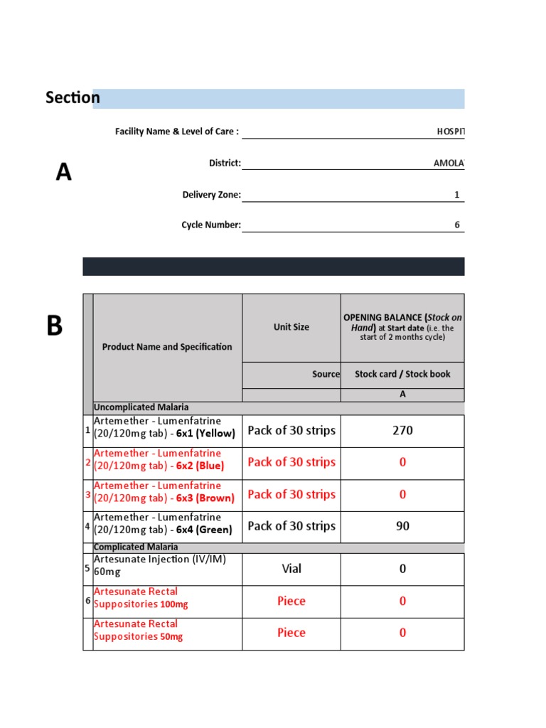 ACT Cycle Order Form Jan 2022 | PDF | Malaria | Health Care