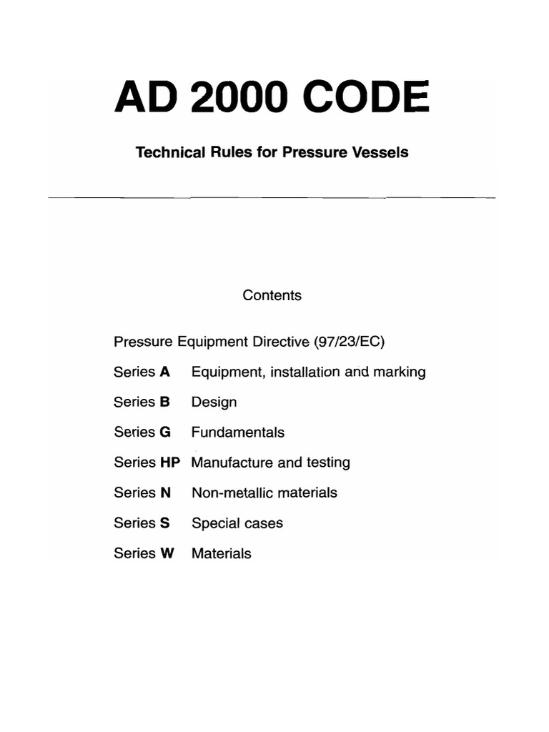 AD 2000 Merkblatt Technical Rules For Pressure Vessels | PDF