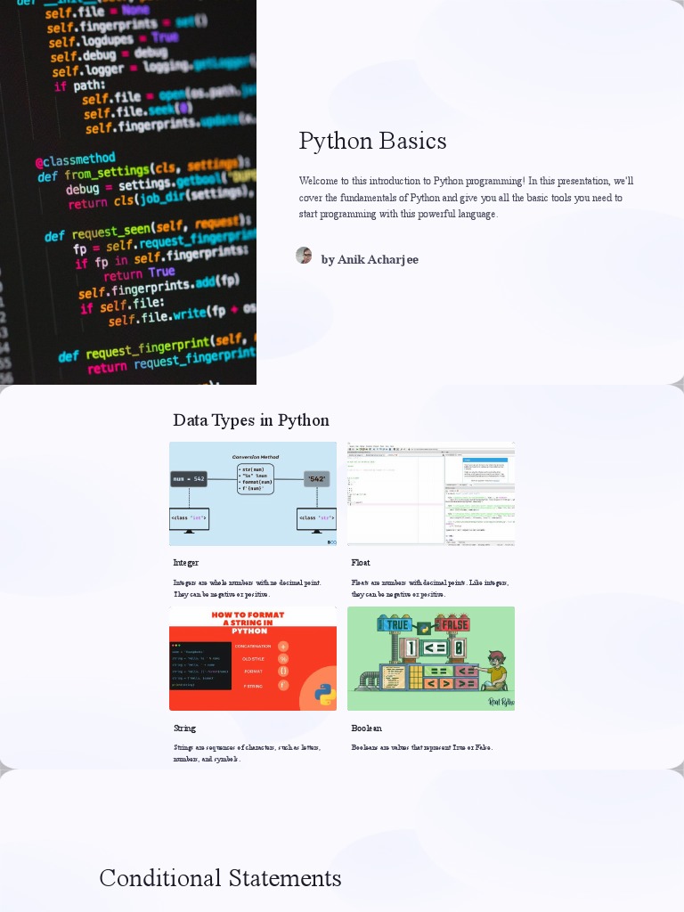 Python Basics | PDF Python Basics | PDF