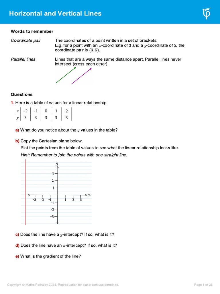 Horizontal and vertical lines | PDF