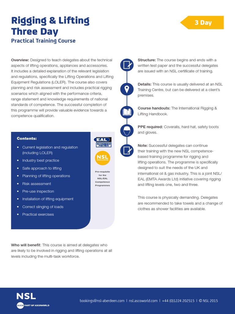 Rigging Lifting 3day | PDF | Occupational Safety And Health | Safety