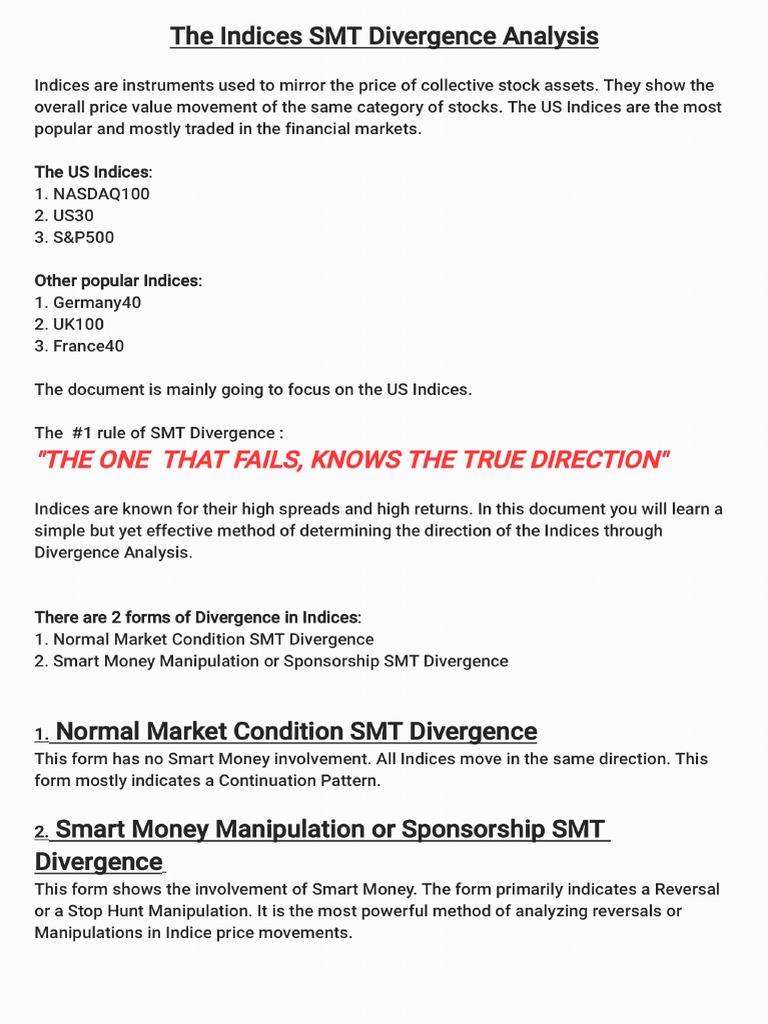 Indices SMT Divergence Analysis | PDF
