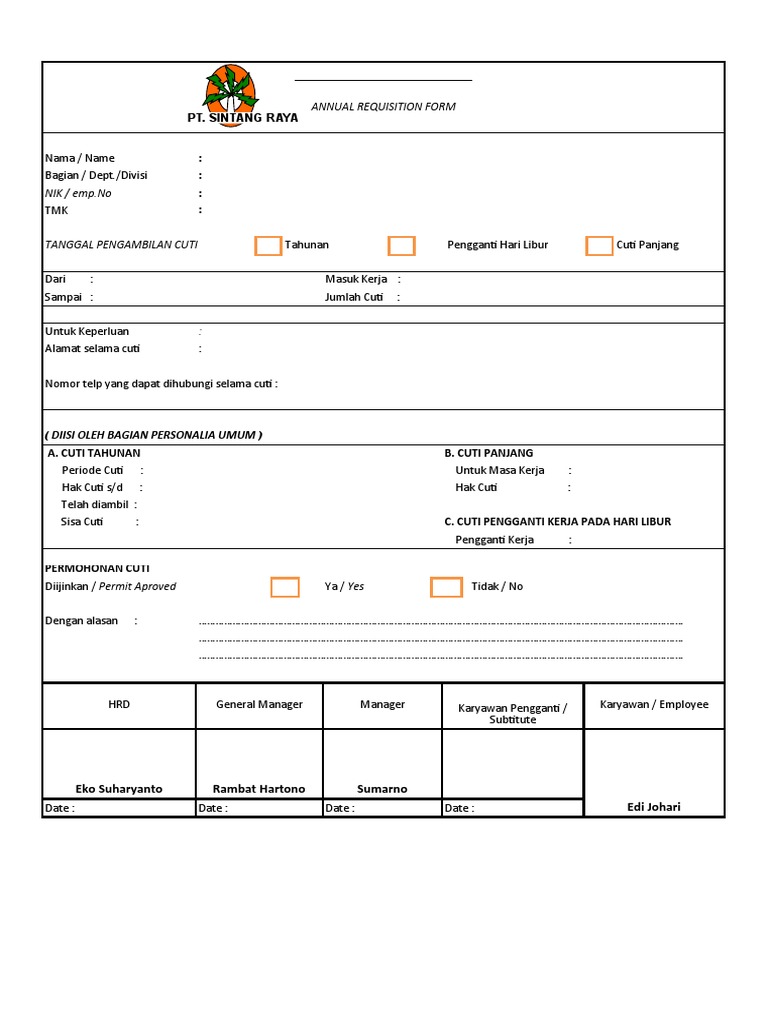 Form CUTI | PDF