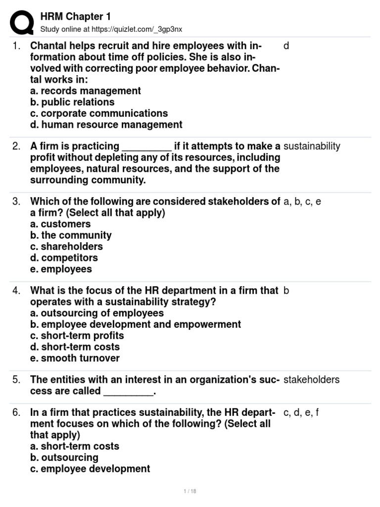 HRM Mcqs | PDF | Human Resource Management | Employment