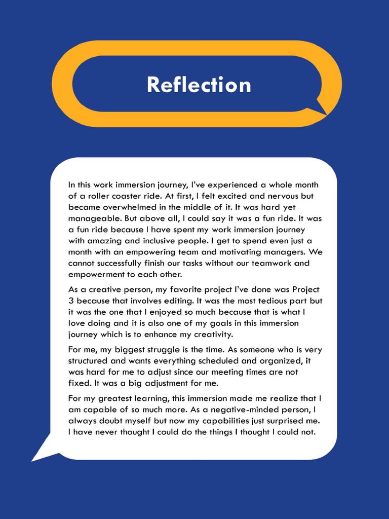 Reflection Paper - Internship | PDF