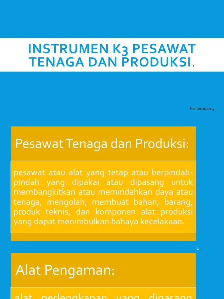 Instrumen K3 Tenaga & Produksi (T & P) | PDF