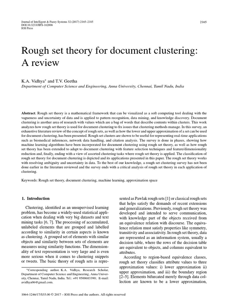 Rough Set For Categorical | PDF | Cluster Analysis | Outlier