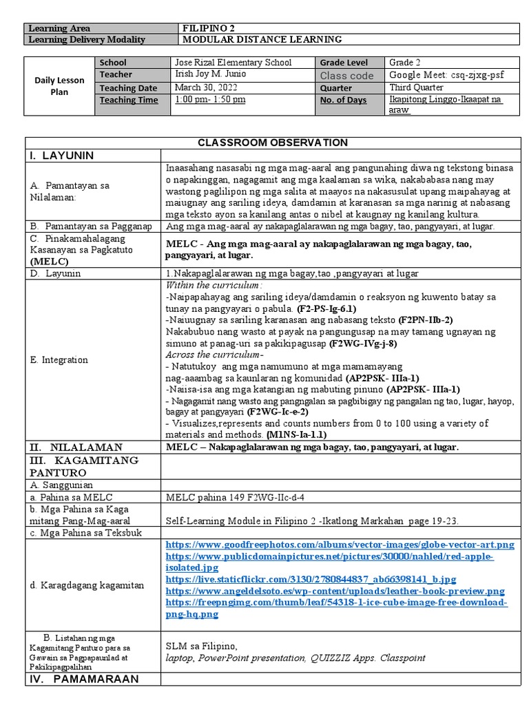 Cot Filipino Pdf