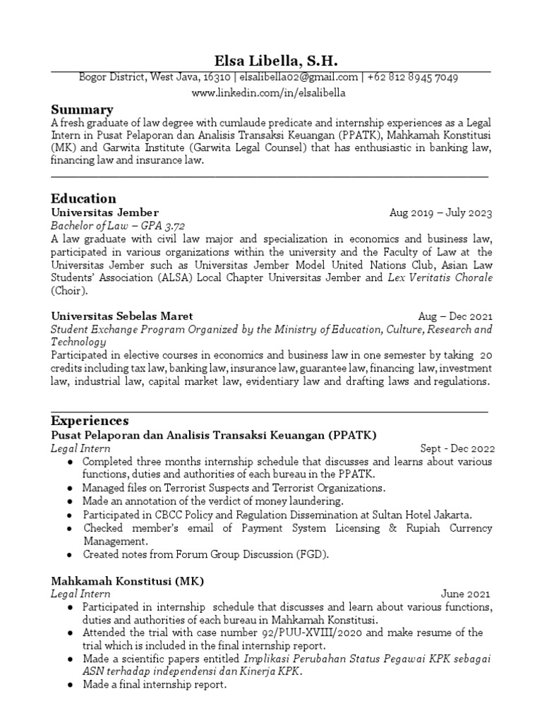 Elsa Libella - Curriculum Vitae | PDF | Business