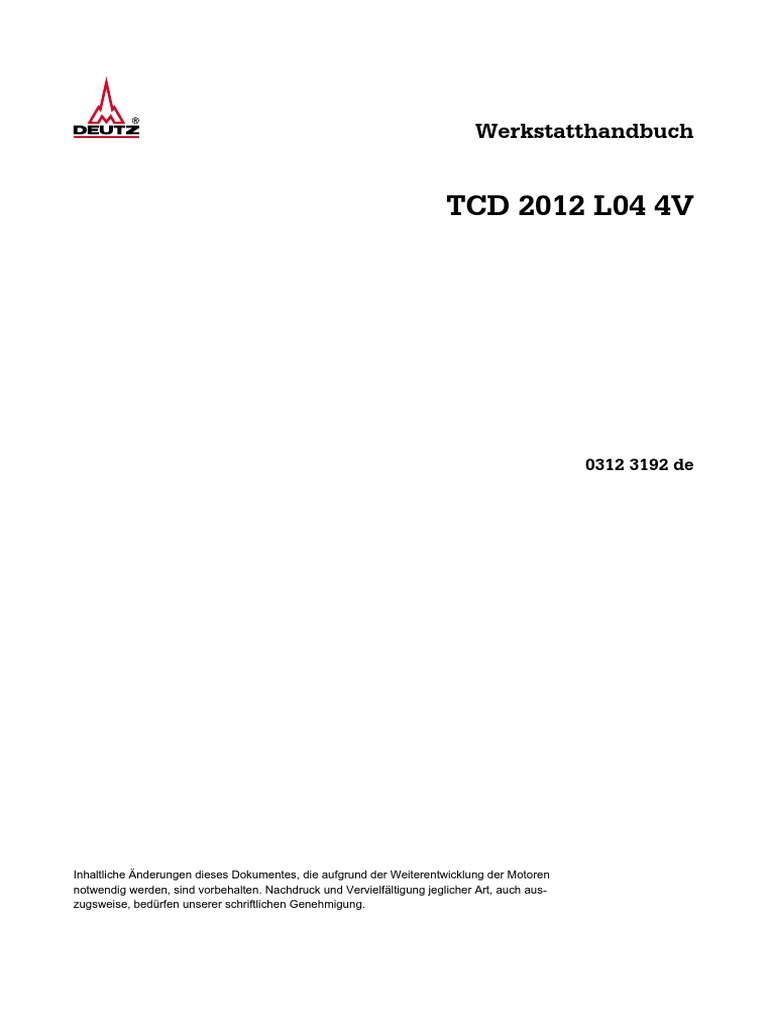 2 - Workshop Manual TCD2012 - L04 - 4V - Ted | PDF