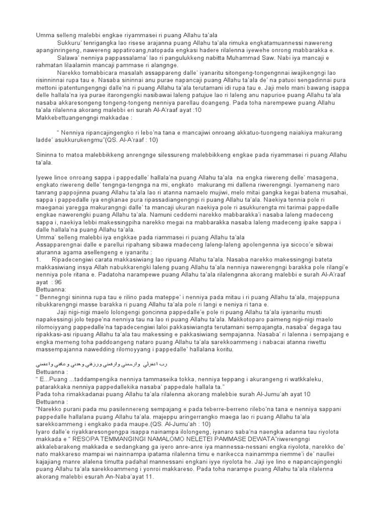 Ceramah Bahasa Bugis | Download Free PDF | Islamic Jurisprudence | Religious Texts