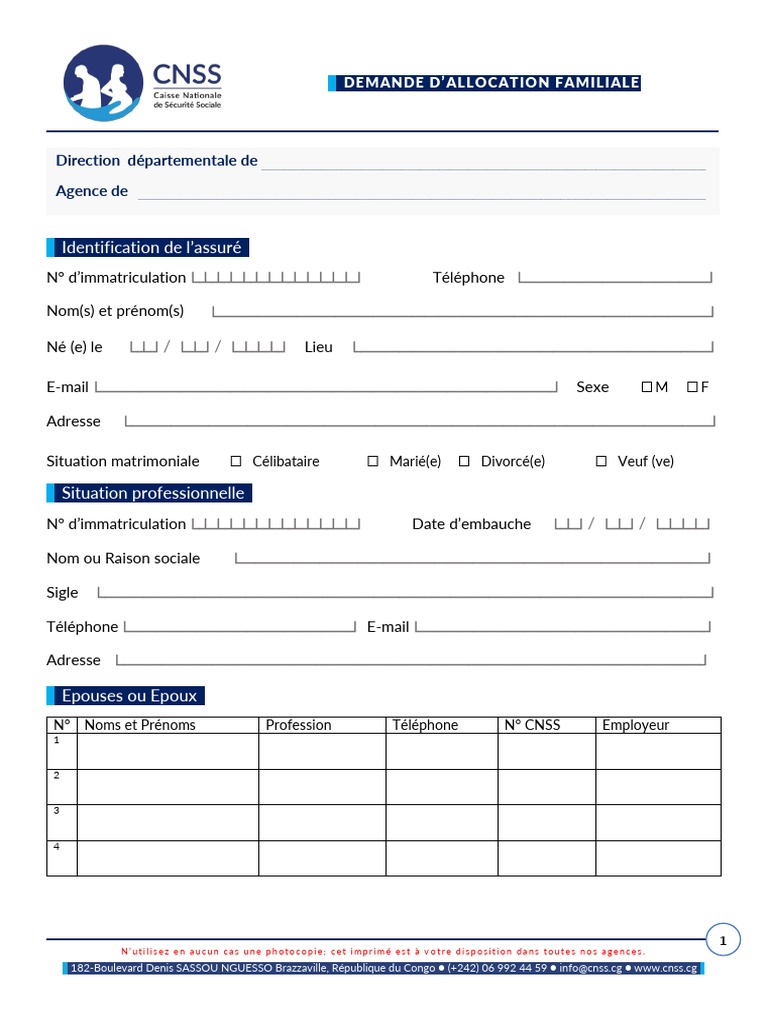 Demande D Allocation Familiale | PDF