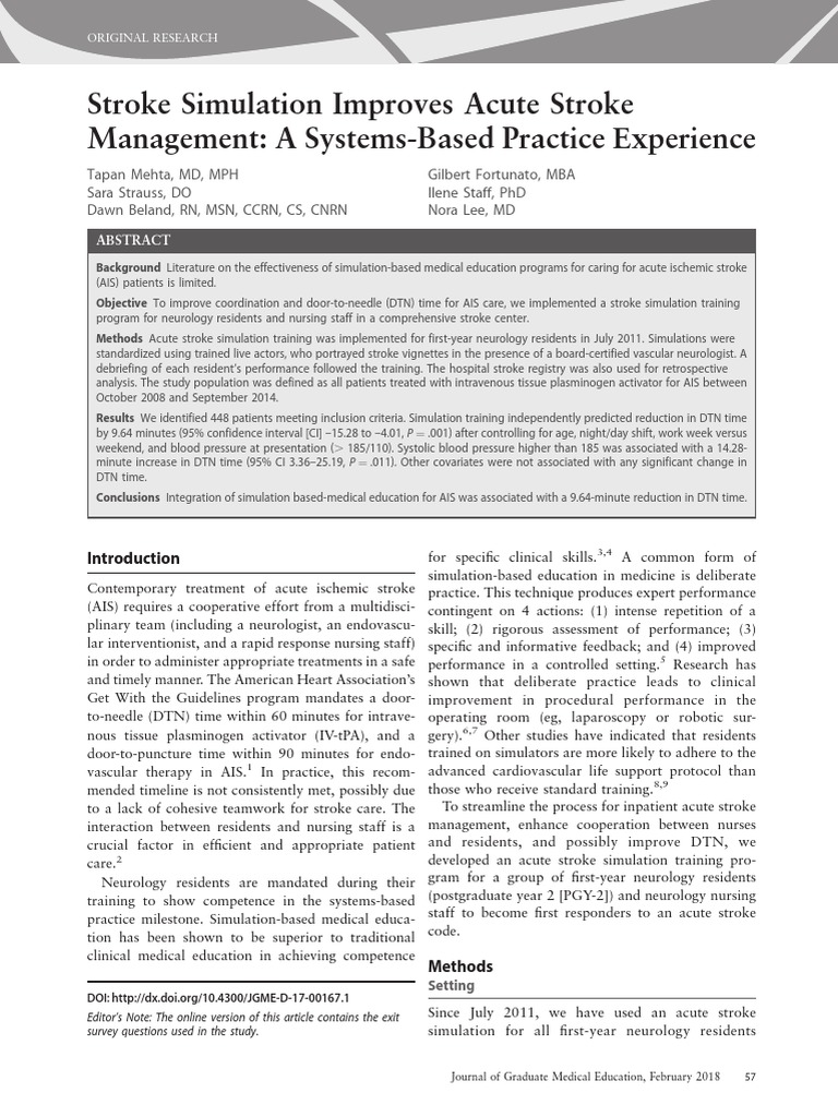 Stroke Simulation | PDF | Stroke | Blood Pressure