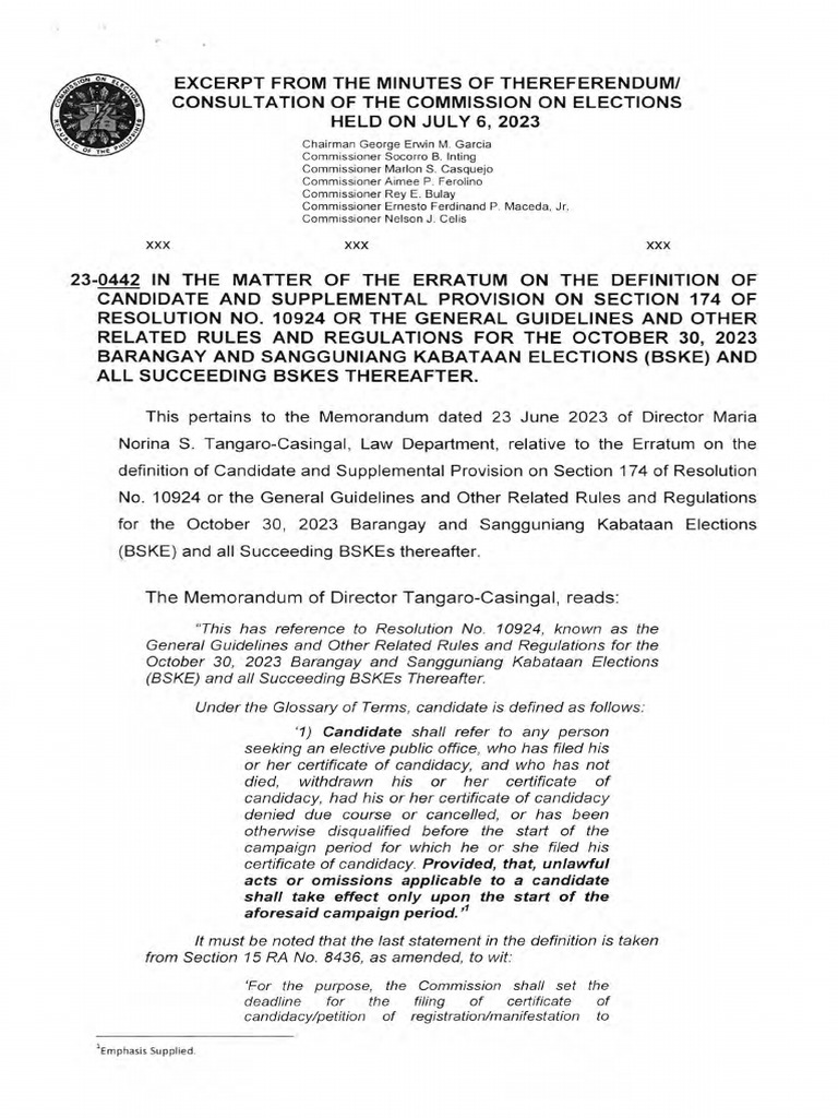 Amendment Definition of Candidate | PDF