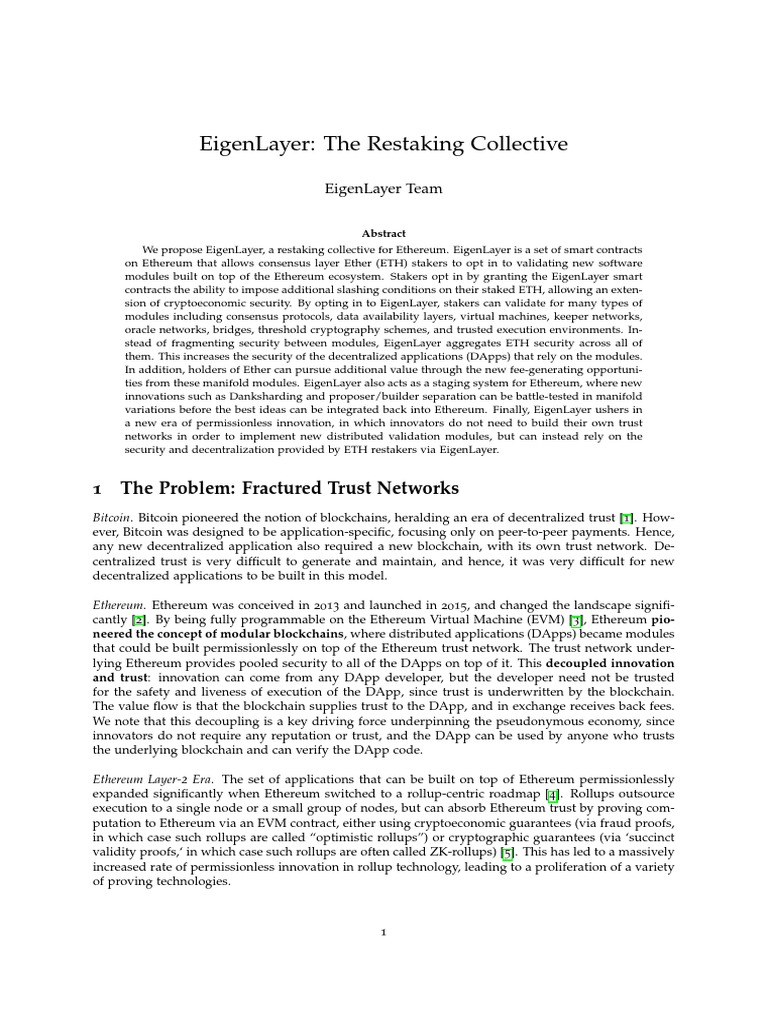 EigenLayer WhitePaper | PDF