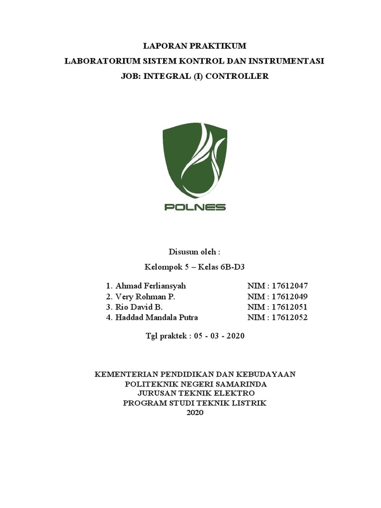 Laporan Sistem Kontrol, JOB 2, Kelompok 5 Integral (I) | PDF | Teknologi & Rekayasa