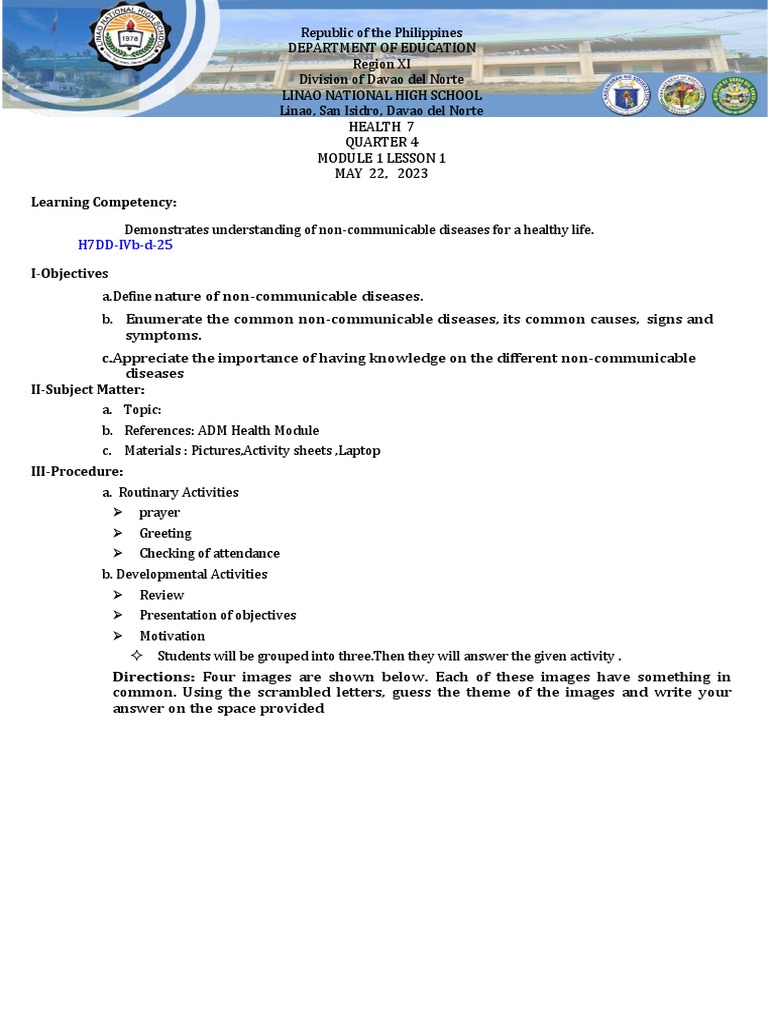 LESSON PLAN COT 2 Health | PDF