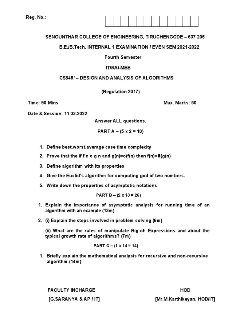 DAA QP Internal 1 | PDF