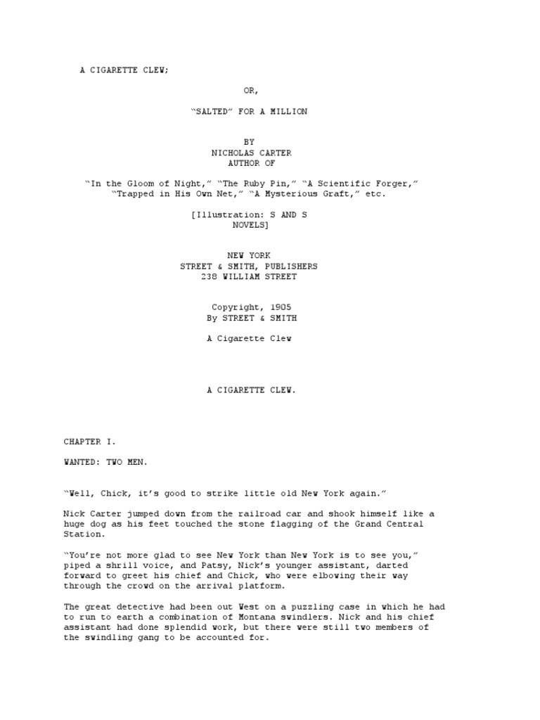 A Cigarette Clew | PDF