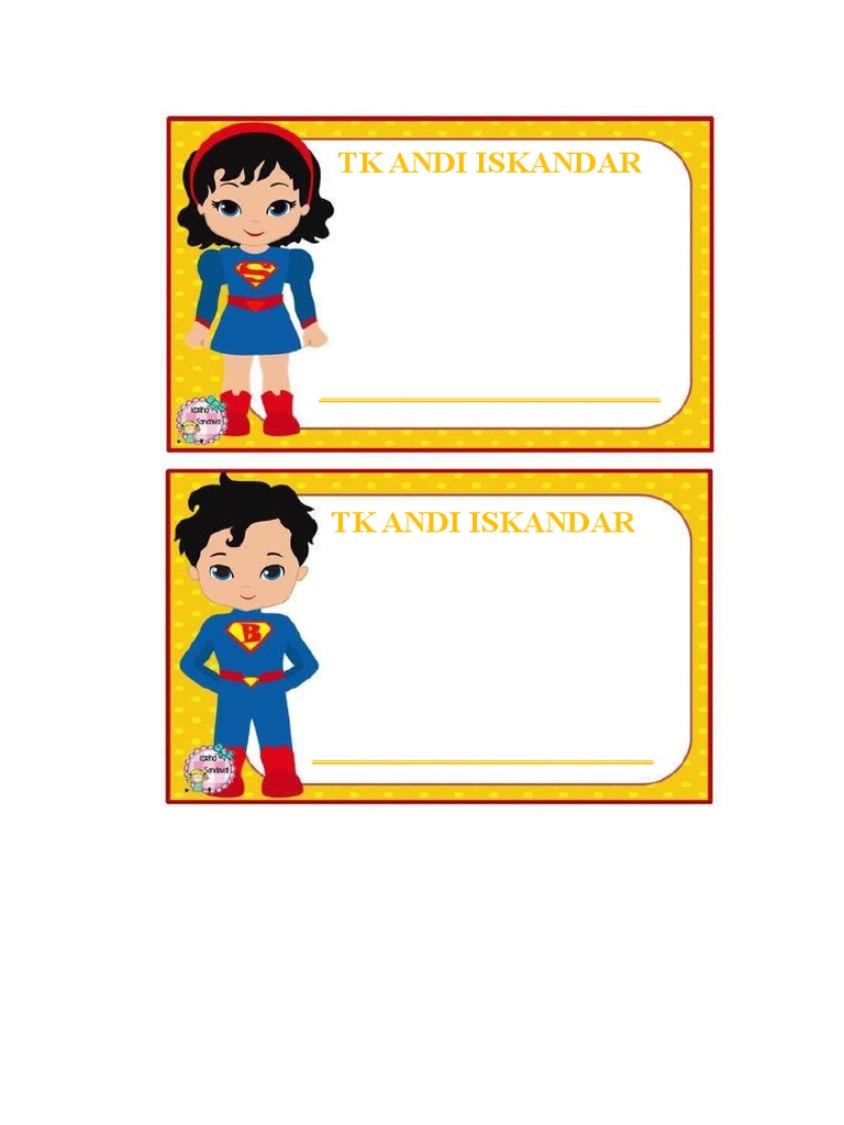 Name Tag Anak | PDF