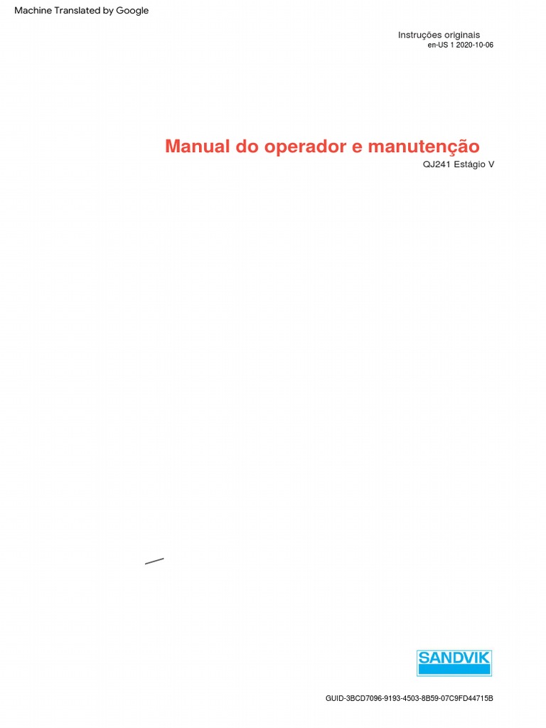 Manual Do Operador e Manutenção | PDF