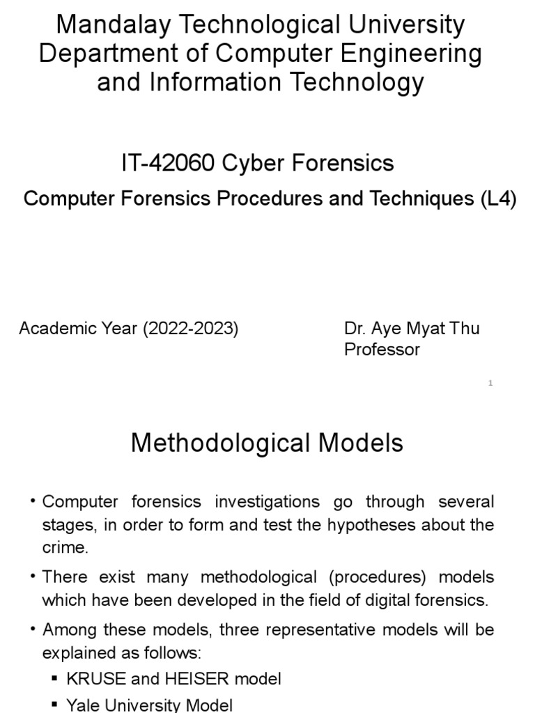 Digital Forensics Methodological Models | PDF | Computers