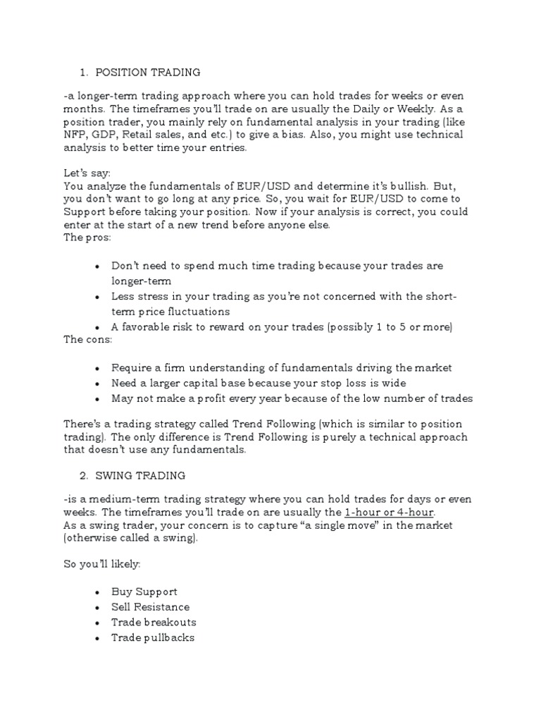 Trading Strategies | PDF | Day Trading | Order (Exchange)