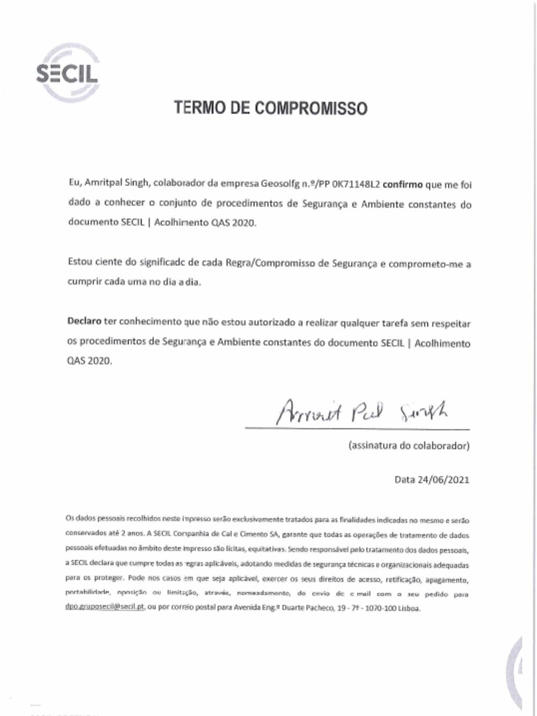 Termo de Compromisso | PDF