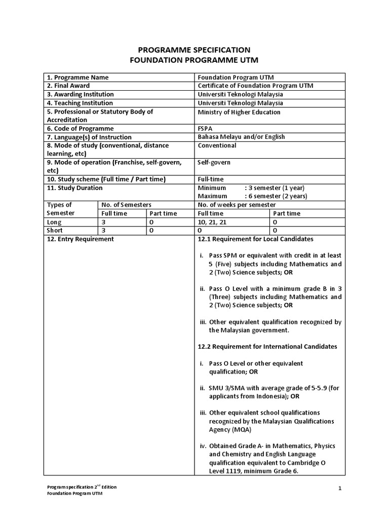 Spesifikasi Program Pdf Course Credit Learning