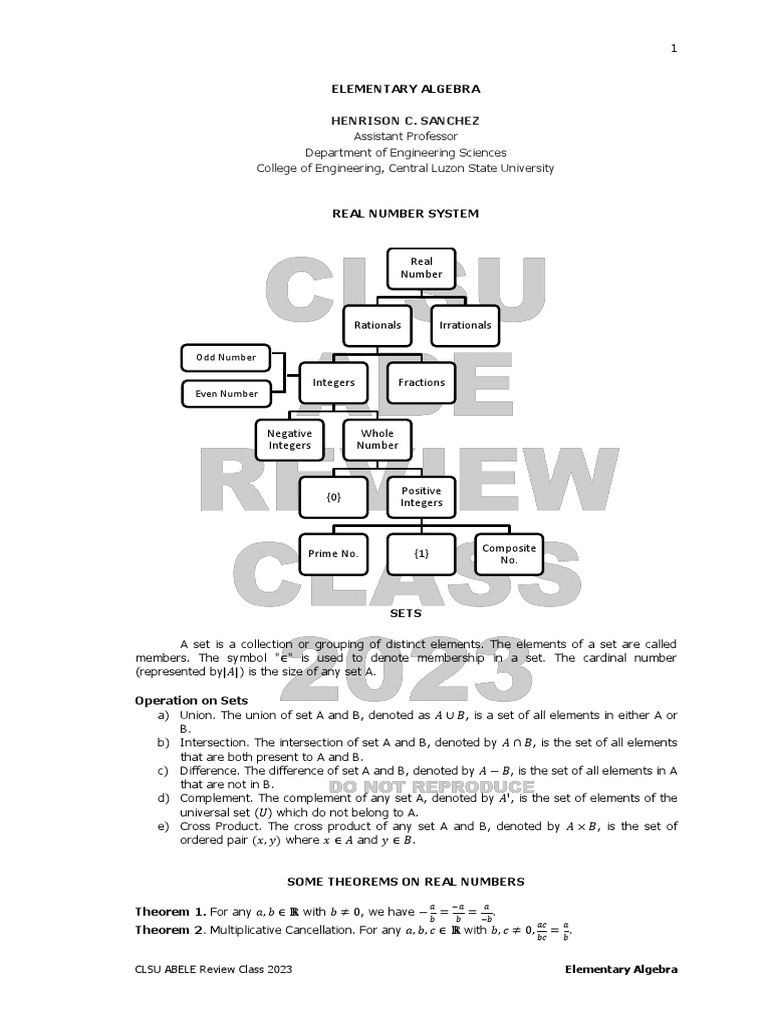 Elementary Algebra | PDF | Equations | System Of Linear Equations