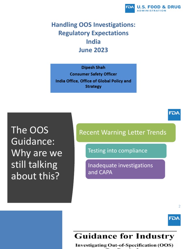 Handling OOS Investigations Regulatry Expectn India 2023 | PDF | Clinical Trial | Sampling ...
